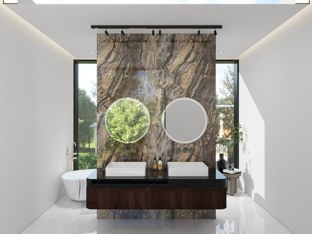 PVC Marmer Wandpaneel Onyx Glans Bruin 260x122x0,3cm - Paneli