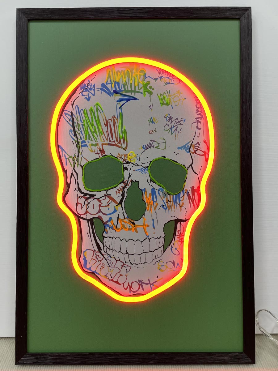 Neon Art Skeleton - Paneli
