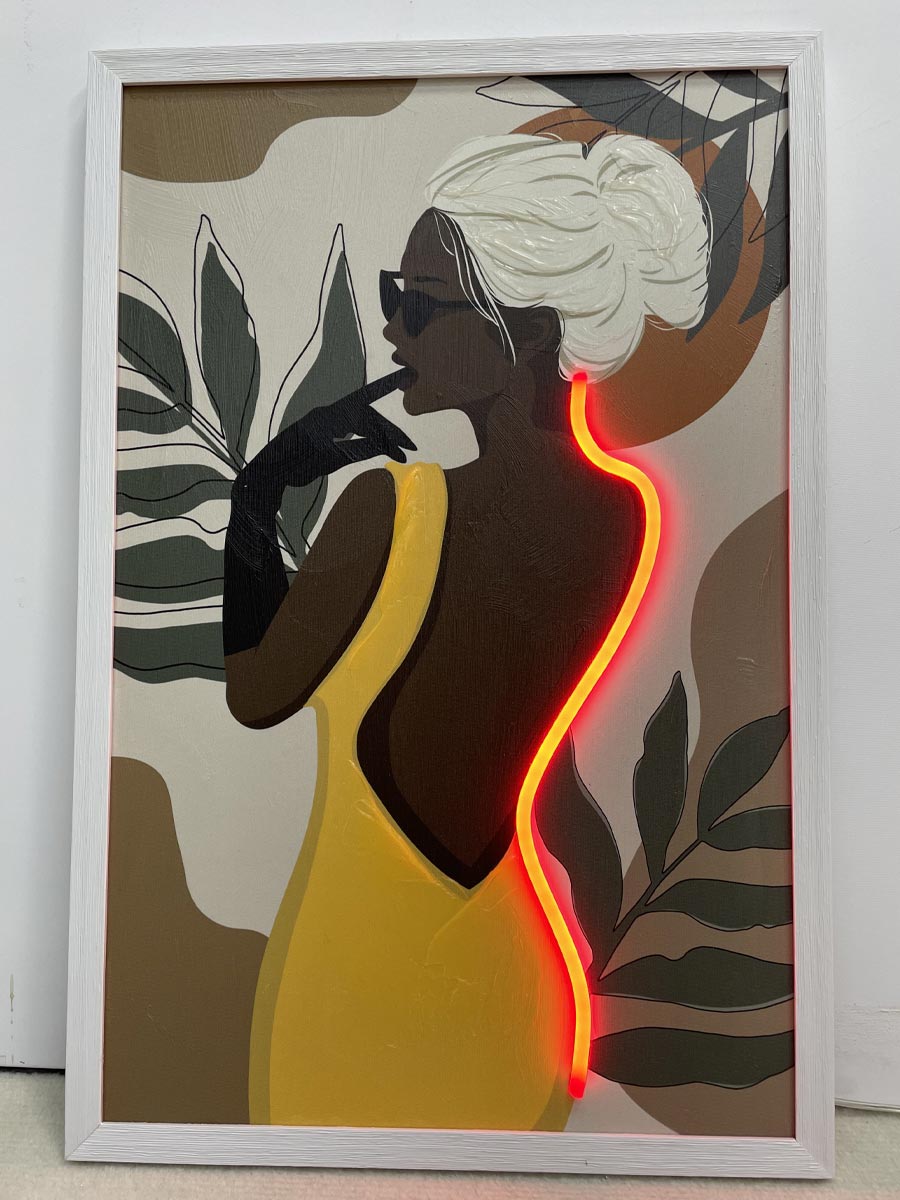Neon Art Woman - Paneli